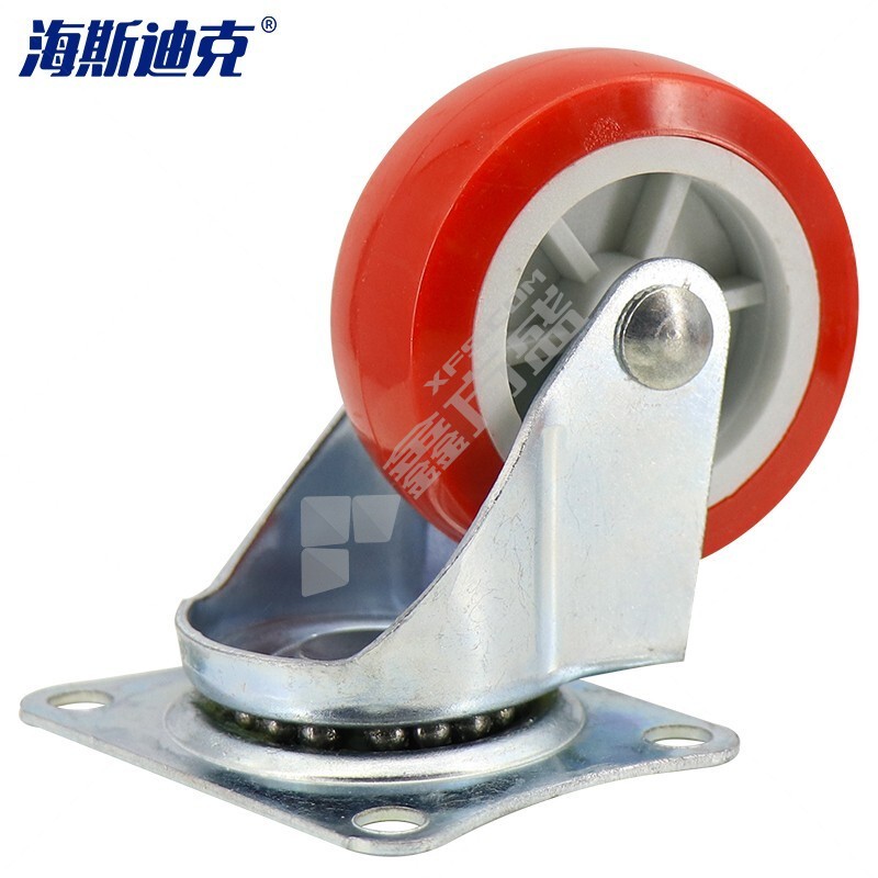 海斯迪克 HK-5022 红色pp肥仔脚轮 轻型家具小轮子 2寸万向轮（4个） (单位:个)-融创集采商城