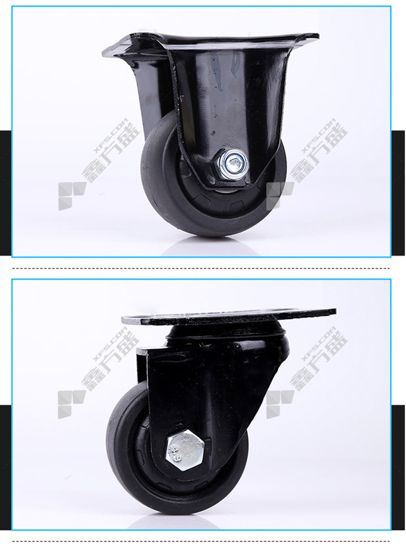 海斯迪克 HKQS-39 黑色低重心脚轮 工厂设备轮 工业万向转向轮耐磨尼龙脚轮 3寸万向 (单位:个)-融创集采商城