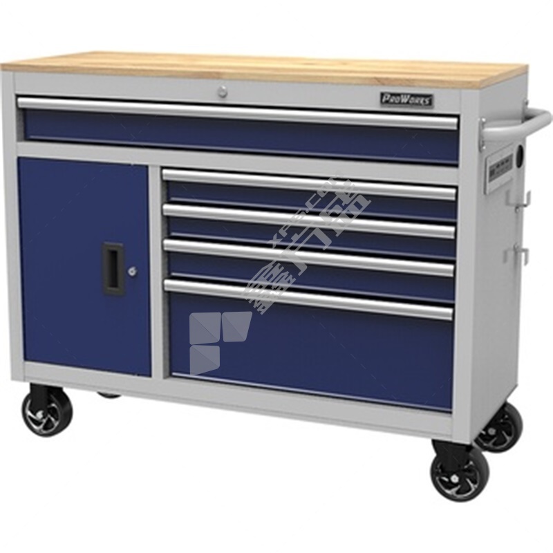 普沃克 46寸工具车 带一门 工业级 5抽屉 RM74805D1 (单位:个)-融创集采商城