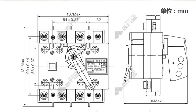 德力西DELIXI 隔离开关HGL-250/3型 HGL-250/3 250A (单位:个)-融创集采商城
