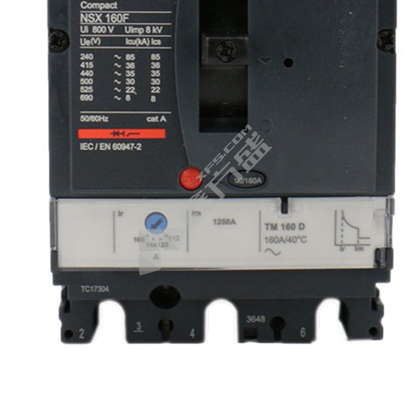 施耐德Schneider 塑壳配电保护断路器NSX160F固定式 NSX160F MIC2.2 100A 3P3D固定式前接线 (单位:个 ...