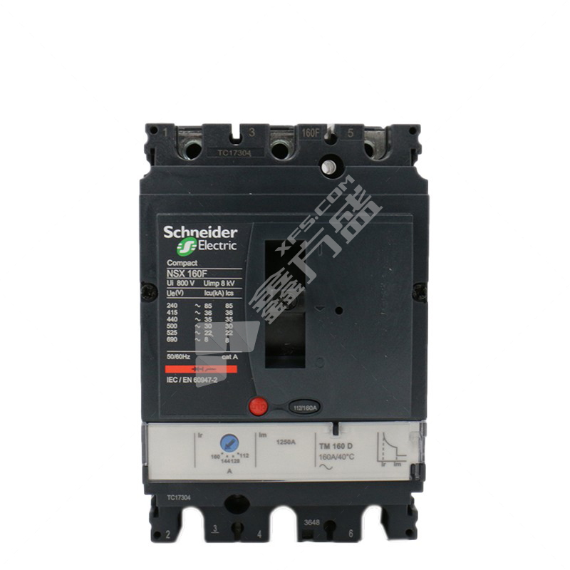 施耐德Schneider 塑壳配电保护断路器NSX160N 固定式 NSX160N MIC5.2A 100A4P4D(4P)固定式前接线 ...