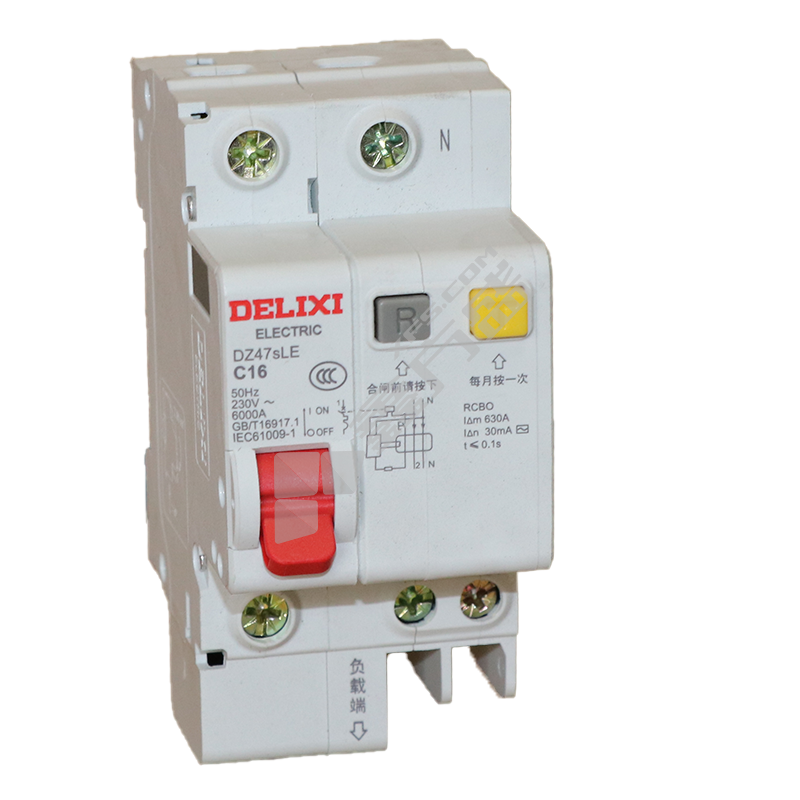 德力西DELIXI 小型漏电保护器DZ47sLE系列1P+N DZ47sLE 1P+N（N极直通） C 16A (单位:块)-融创集采商城