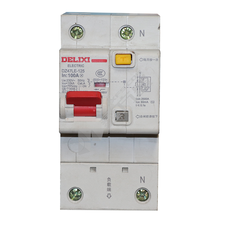 德力西DELIXI 小漏电保护器DZ47LE-1251P+N DZ47LE-125 1P+N li(D) 80A (单位:块)-融创集采商城