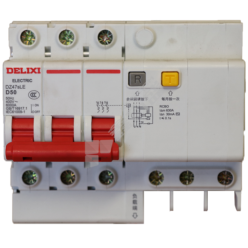 德力西DELIXI 小型漏电断路器DZ47sLE系列3P DZ47sLE 3P D 50A (单位:块)-融创集采商城