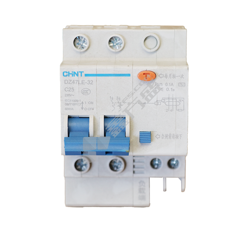 正泰 CHNT 小型漏电断路器DZ47LE-32系列2P DZ47LE-32 2P C25 100mA (单位:块)-融创集采商城