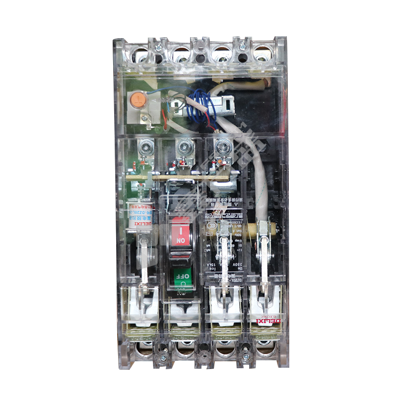 德力西DELIXI 透明塑壳漏电断路器DZ20L-250T DZ20L-250T/4300B 250A 75MA 透明 延时0.2S 带铜鼻 (单位:块)-融创集采商城