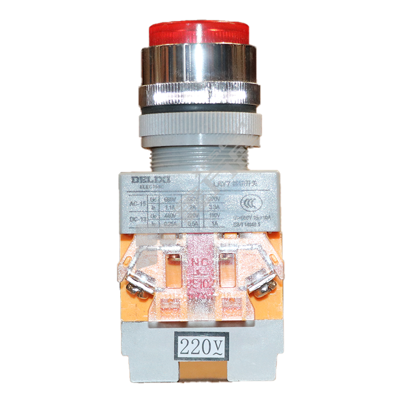 德力西DELIXI 按钮开关LAY7-11D/LED220V LAY7-11D 220V LED 红 (单位:个)-融创集采商城