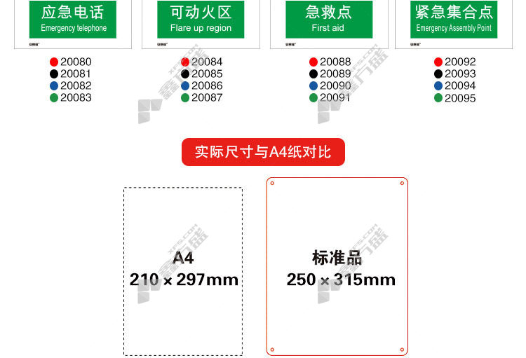 安赛瑞 20054 消防安全标识 20054 250×315mm 滑动开门右 (单位:张)-融创集采商城