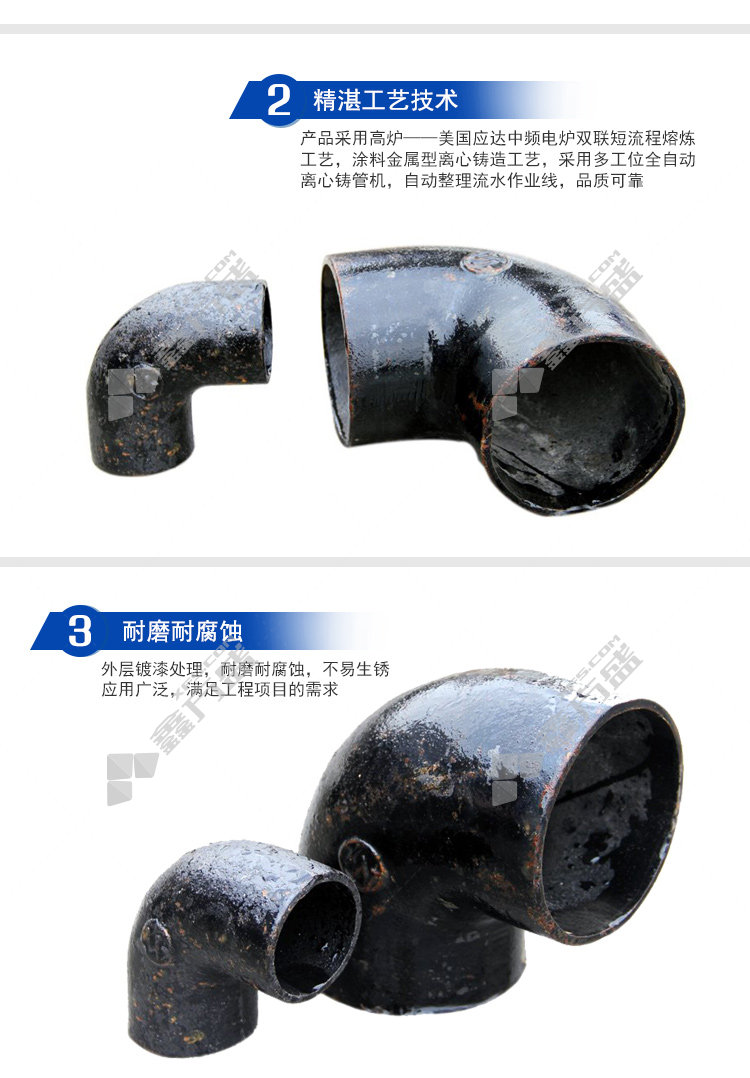 万谷 W1型管件90°门弯 Dn150 黑色 (单位:个)-融创集采商城