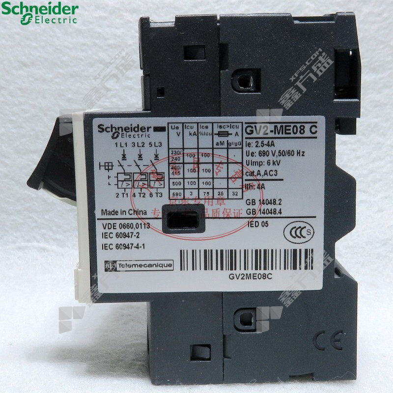 施耐德Schneider 电动机保护断路器GV2 GV2ME10C TeSys热磁式 整定电流4-6.3A (单位:块)-融创集采商城