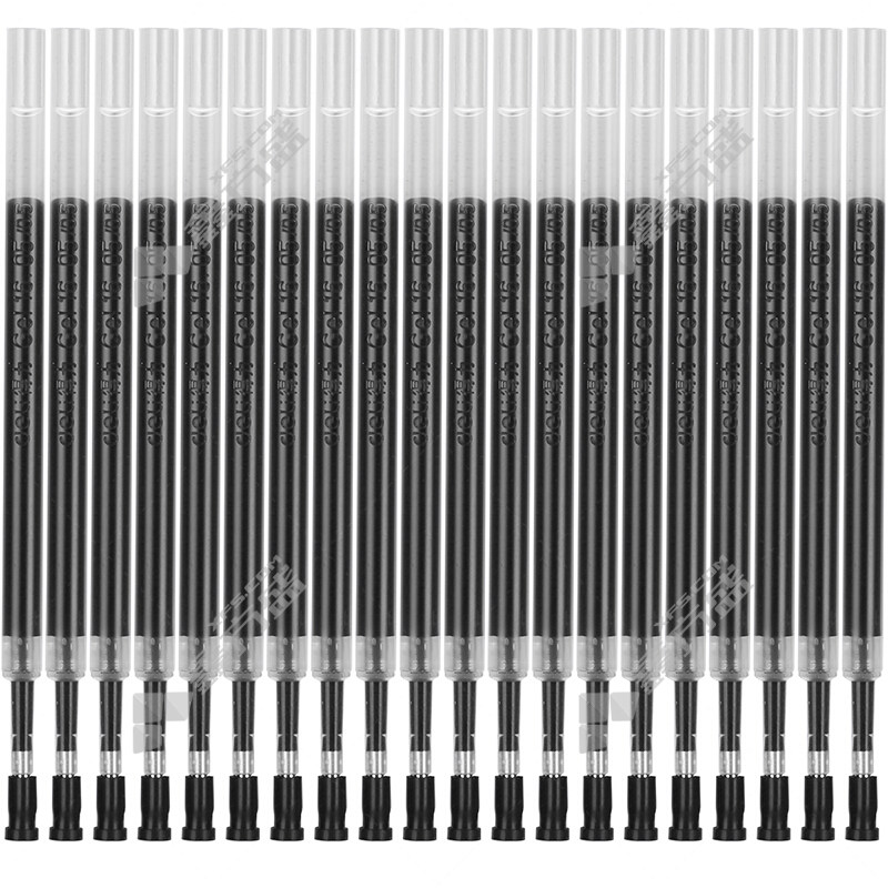 得力deli 黑色签字笔专用中性笔芯6906按压式签字笔专用 0.5mm 黑色 20支/盒黑0.5mm (单位:盒)-融创集采商城