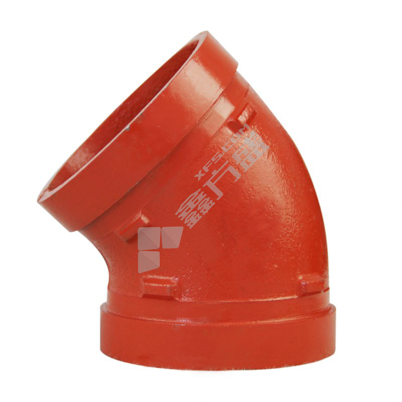 亿佰通 沟槽弯头45° DN100 φ114 红色 (单位:个)-融创集采商城