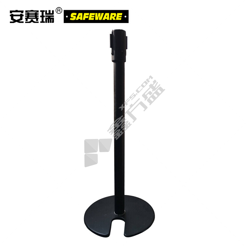 安赛瑞 U型底座伸缩带隔离柱黑色伸缩隔离带一米线栏杆 14506 一米 单位个 融创集采商城
