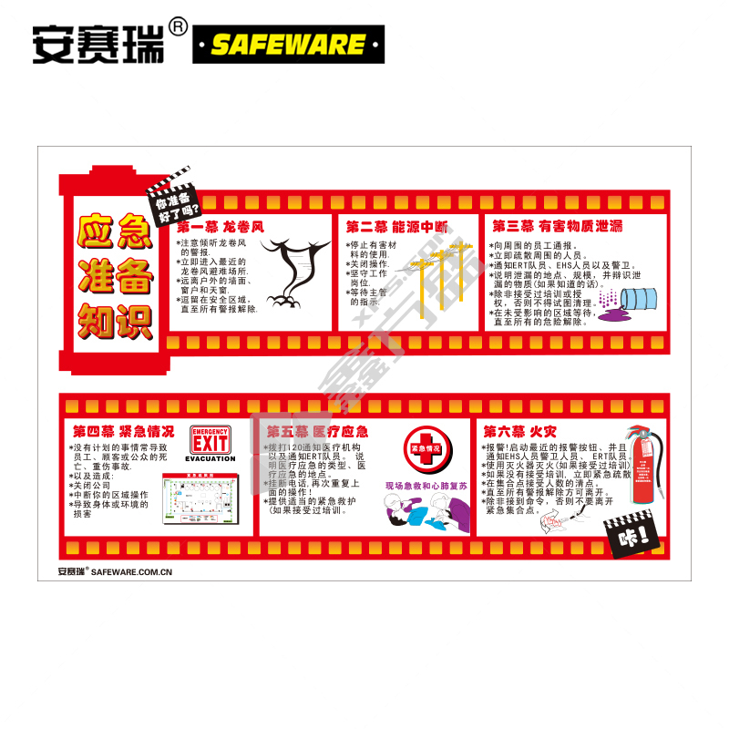 安赛瑞 30414 安全教育海报 30414 500750mm 应急准备知识 单位张 融创集采商城