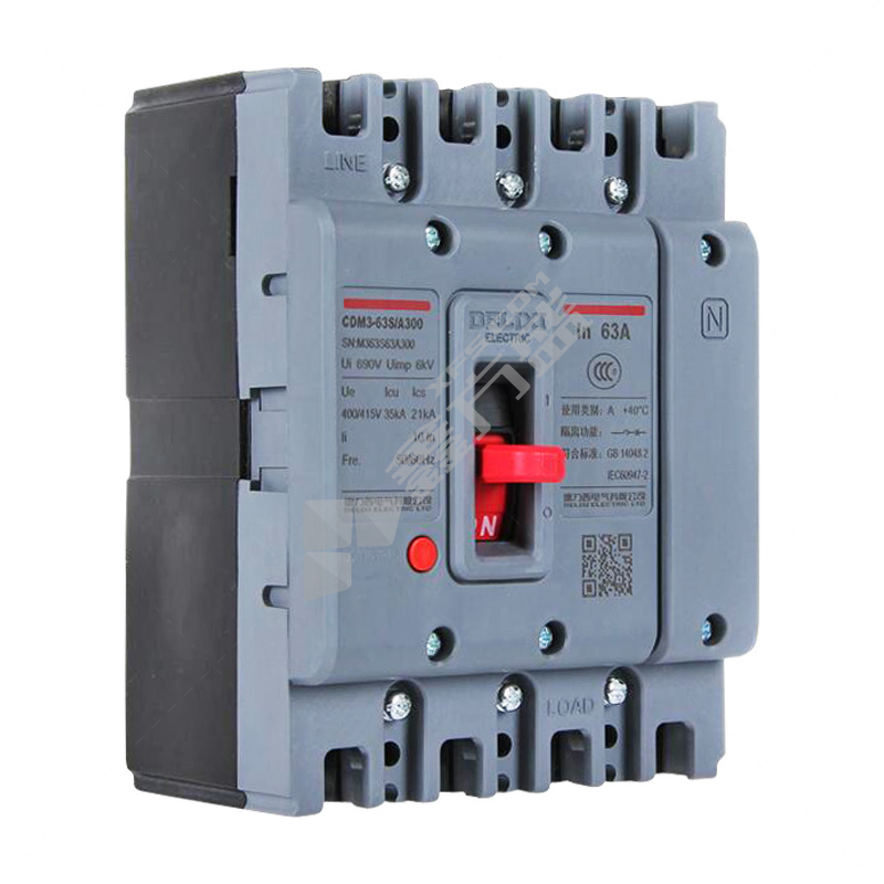德力西DELIXI 塑壳漏电断路器CDM3L125S4 CDM3L-125S/4300A 100A 1/3/5 (单位:块)-融创集采商城