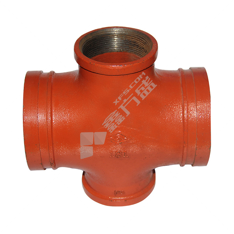 迈克 沟槽螺纹异径四通 P181 DN80*50 φ89*60 红色 (单位:个)-融创集采商城