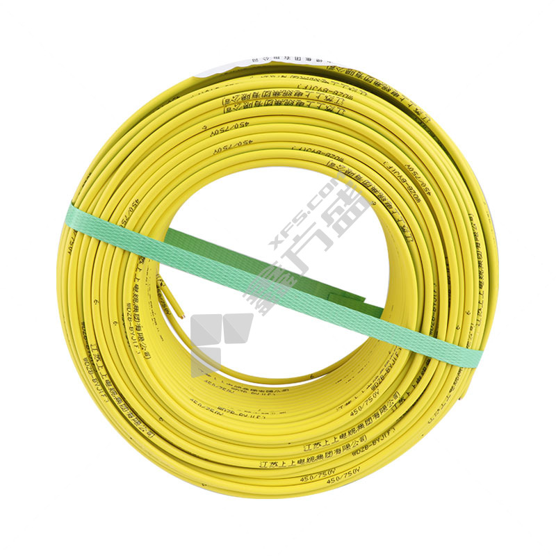 上上 低烟无卤阻燃塑铜线100米WDZB-BYJ 2.5平方 黄绿 (单位:盘)-融创集采商城